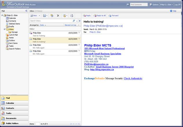 MPECS Inc. Blog: A Glimpse At Exchange 2010 OWA And SharePoint Foundation
